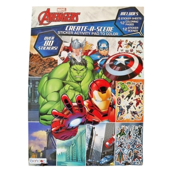Marvel | Toys | Bendon Marvel Avengers Createascene 8 Stickers Activity ...